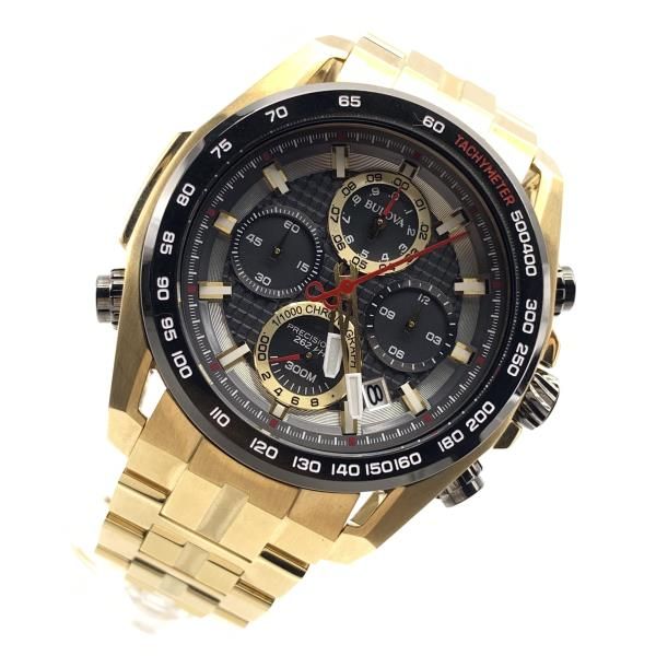 BULOVA Bulova watch 98B271 Prejon quartz chronograph black dial gold ...