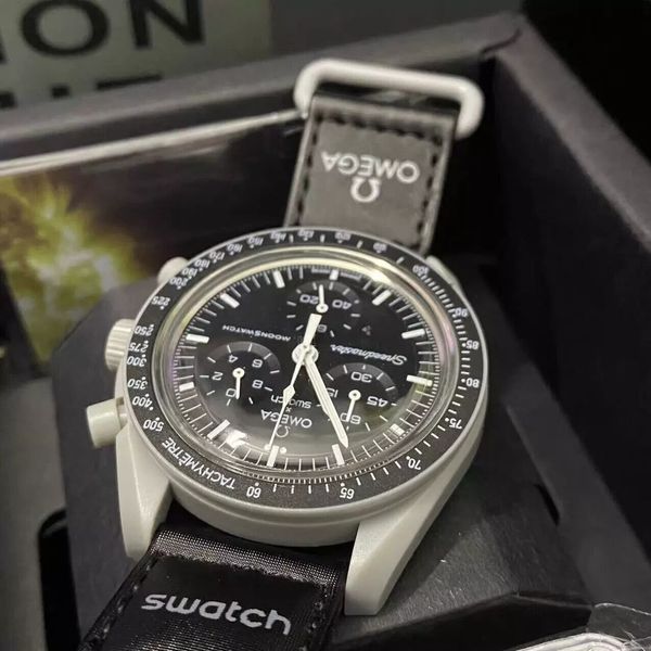 Swatch x Omega Bioceramic Moonswatch Mission To Neptune Watch - With ...
