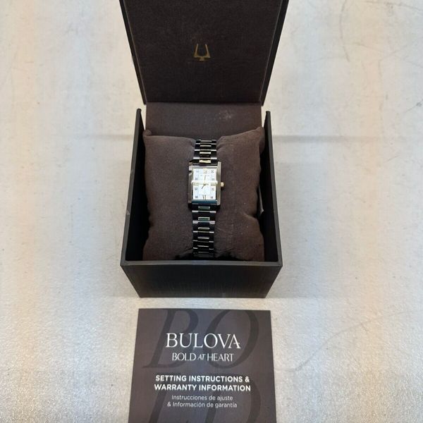 Bulova Ladies' Classic Diamond Two-Tone Stainless Steel 3-Hand Watch ...