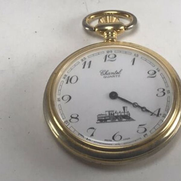 Chantel Quartz Pocket Watch | Train Design | Not Working & Untested ...