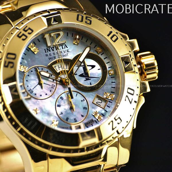Rare NEW Invicta 40mm DIAMOND ED. Excursion Swiss Made Chrono MOP Dial ...