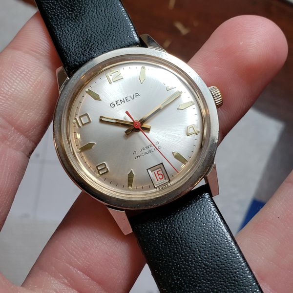 [WTS] VINTAGE Geneva Incabloc Handwinding with Semag Movement and Date ...