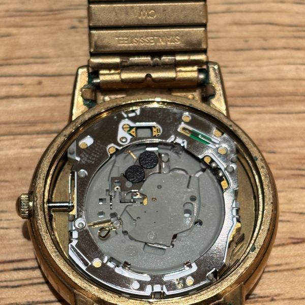 GOLD Toned TIMEX Quartz Watch WR30M Working W/ New Battery ...