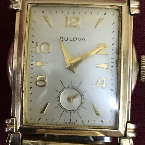 Vintage Bulova Men's Wristwatch 10BT 15 Jewels 10K RGP Bezel SS Back ...