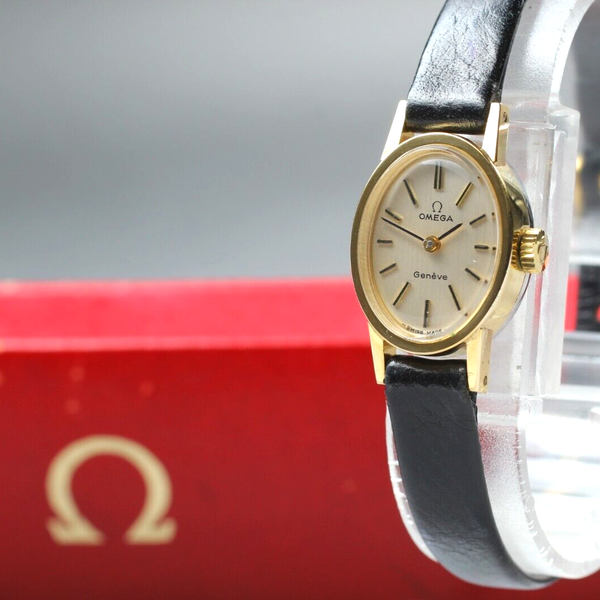 ã N MINT w/ Boxã Vintage OMEGA Geneve Cal.485 Manual Winding Gold Women ...