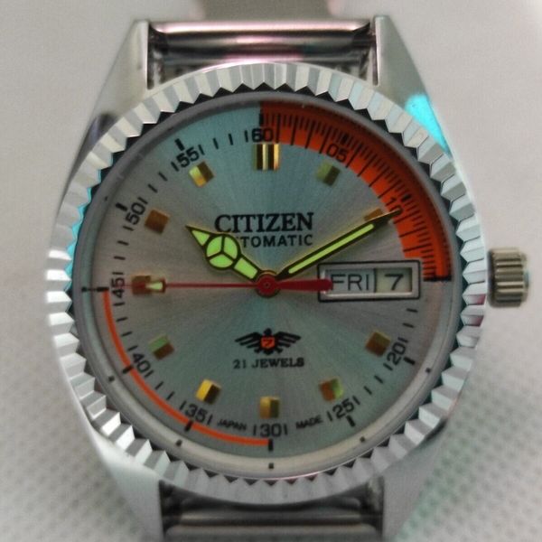 VINTAGE CITIZEN AUTOMATIC SILVER DIAL CAL.8200 RADIUM MEN'S WATCH FREE ...