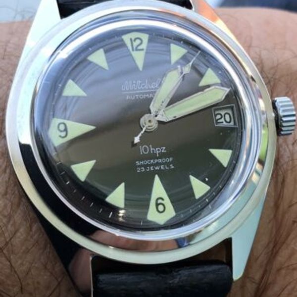 Mens Vintage 1960’s Mitchell French Divers Automatic 10 HPZ Watch Nice ...