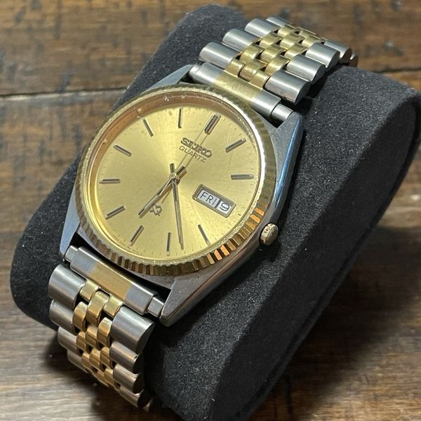 Vintage Seiko Quartz 5Y23-8A60 Presidential Day Date Menâ s Watch Two Tone | WatchCharts Marketplace