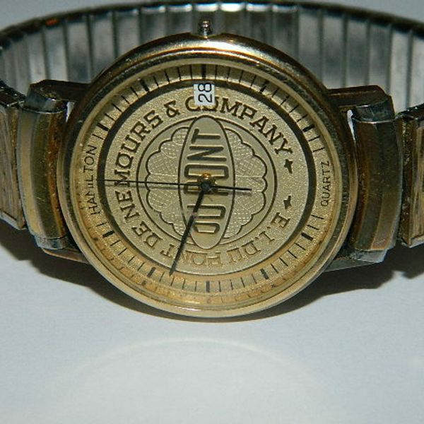 Vintage Hamilton Masterpiece Watch E.I. DuPont De Nemours & Co face 10k ...