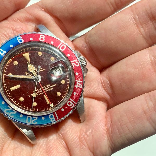 FS: 1960 Rolex GMT 1675 PCG with Burgundy Gilt Tropical Dial ...