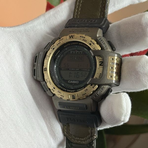Rare Vintage Casio Pro Trek PRT-40 Triple Sensor Menâ s Digital Sports ...