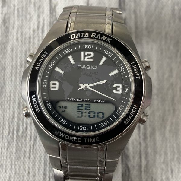 Casio Watch Databank World Time DBW-30 All Steel 42mm Case ...