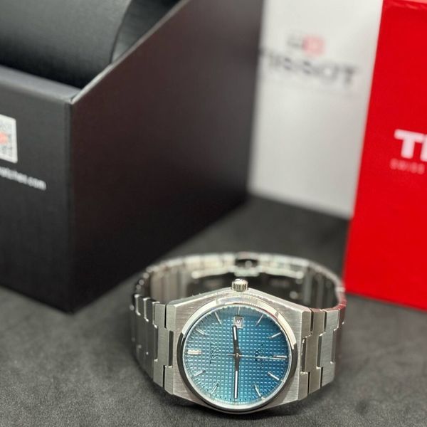 Tissot PRX Ice Blue Gradient Dial 40mm T137.407.11.351.01 Men's ...