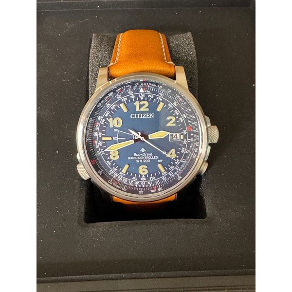 Citizen CB0241-00L Air Skyhawk ProMaster Sapphire Blue Leather Watch ...