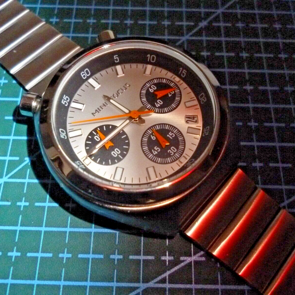 Men's Vintage Citizen Style BullHead Mini Focus Chronograph Watch New ...