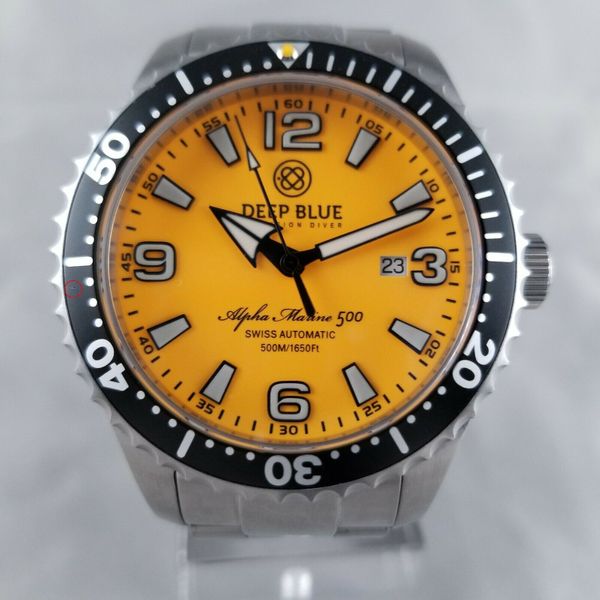 DEEP BLUE ALPHA MARINE - ORANGE LUME DIAL - ETA-2824 - FIRST EDITION ...