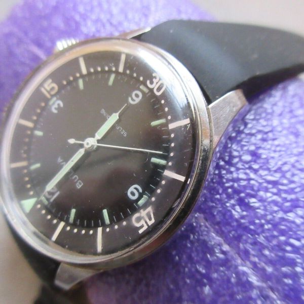 BULOVA SUPER DIVE WATCH SUPERWATERPROOF 666 AUTOMATIC 1962 COMPRESSOR ...