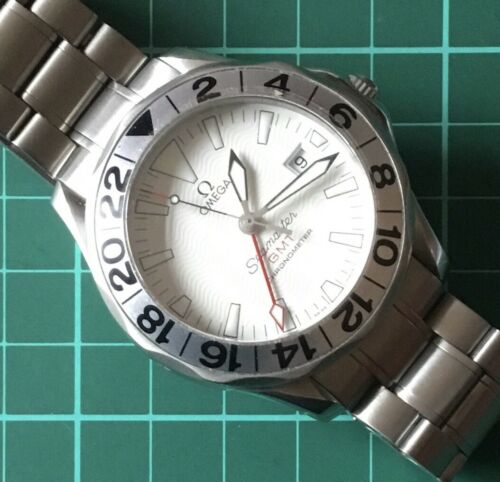 Omega Seamster “Great White” GMT Chronometer 2538.20.00 Cal 1128 Watch ...