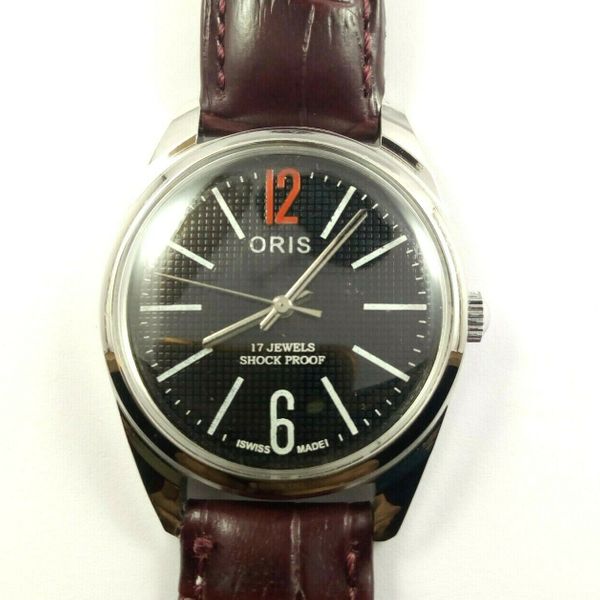 ORIS Swiss Made 17 Jewels Shock Proof Beautiful Black Dial Hand Winding ...