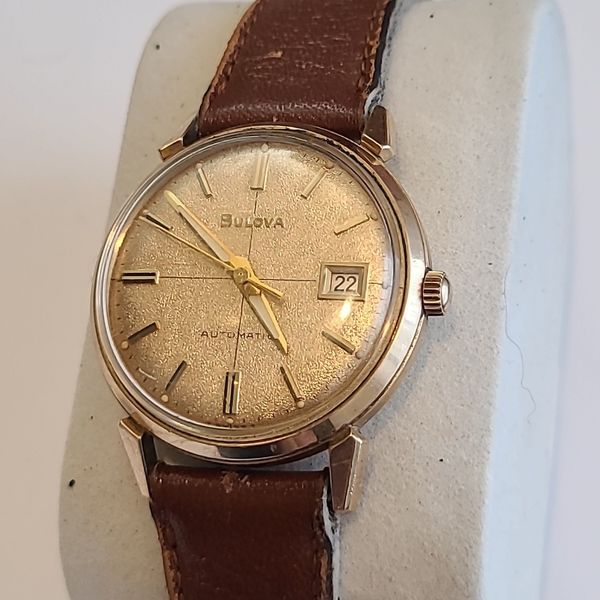Rare Vintage Bulova Mens Automatic Watch With Champagne Snowflake Dial ...