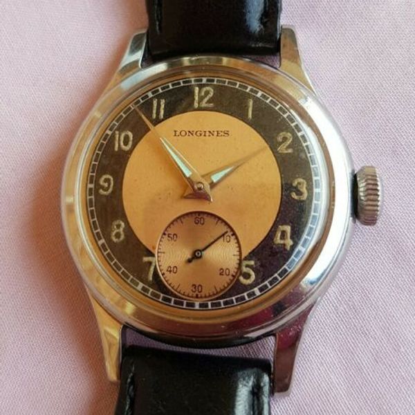 Longines Bullseye Dial Mens Hand-Winding Swiss Wrist Watch ...
