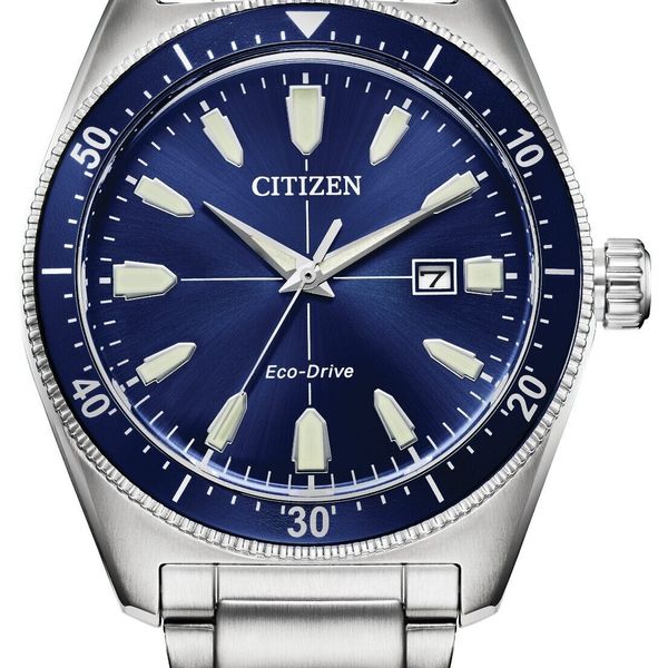 Citizen Men's Brycen Eco-Drive Silver Stainless Steel Date Watch 43MM ...