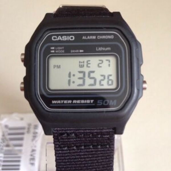 Casio Digital Chronograph Cloth Strap Watch W-59B-1AVEF. | WatchCharts ...