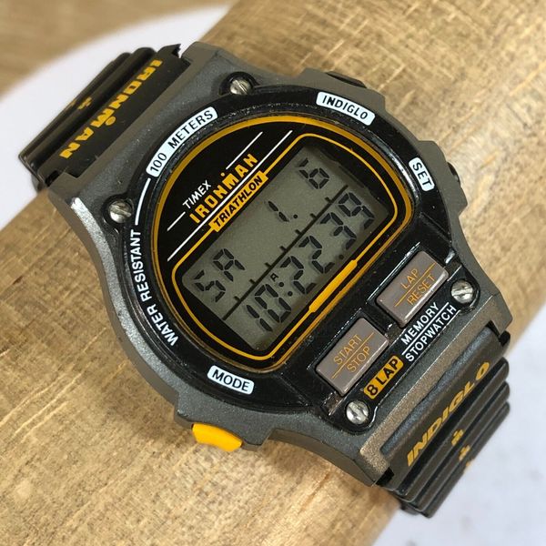 Vintage 90s Timex Ironman Womens Indiglo Digital Alarm Chronometer ...