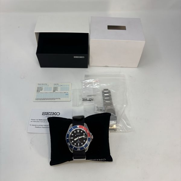 SEIKO Prospex Solar Watch Pepsi SNE591 Bezel Diver Watch Black Dial Box ...