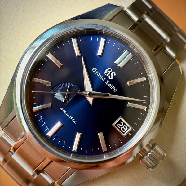 BEST VALUE Grand Seiko Heritage SBGA375 Blue Dial Sping Drive 44GS Case ...