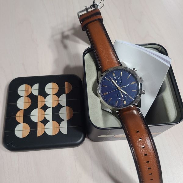 Fossil FS5279 Men's Townsman Chronograph Brown Leather Watch 44mm New ...