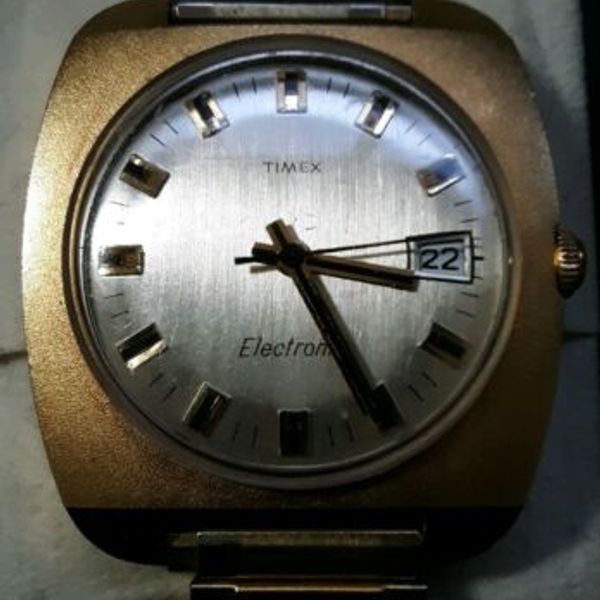 Men's Vintage Timex Electronic Watch Speidels Flex Band New Battery ...