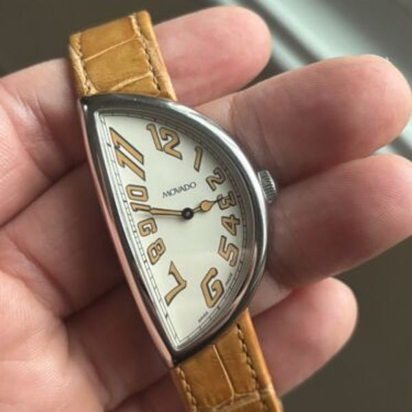 Movado Curved Half Moon Reference 84 A1 1950 Cream Arabic Dial Watch 29 ...