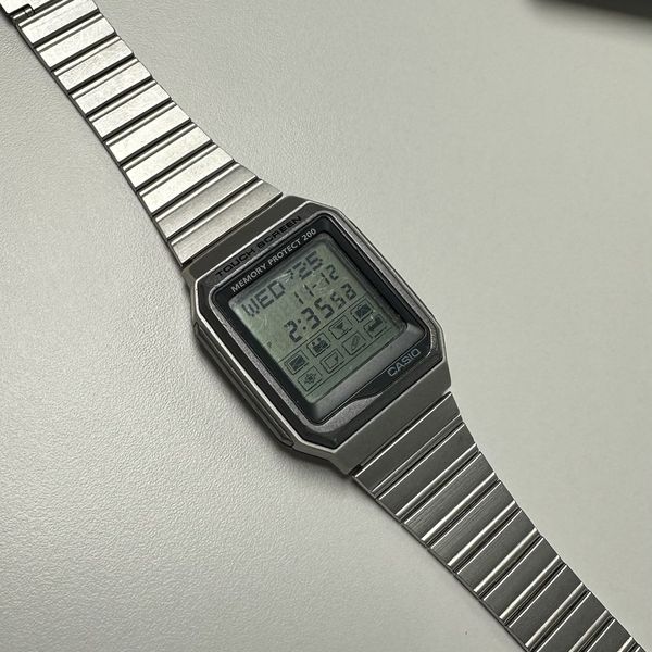 Vintage Casio VDB 200 Touch Screen Memory Protect Watch New Battery ...