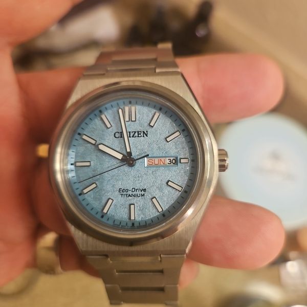 Citizen Eco-Drive Zenshin Three-hand Green Dial Stainless Steel Watch ...
