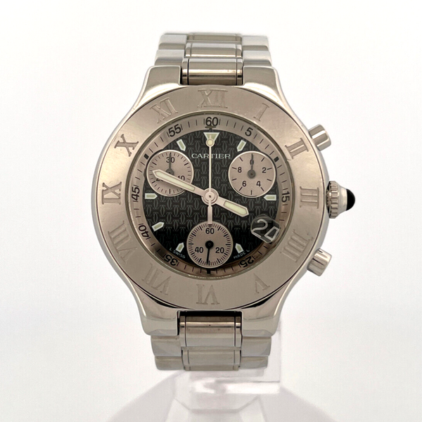 Cartier Chronoscaph 21 2424 38mm Chronograph Swiss Quartz Stainless ...