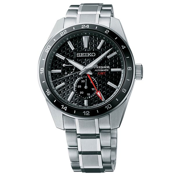 SEIKO Presage Sharp Edged SPB221J1 Automatic GMT Black Dial Men's Watch ...
