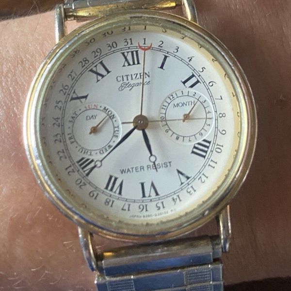 Vintage Citizen Watch Men 34mm Calendar Day Date Month 6355-G30003 New ...