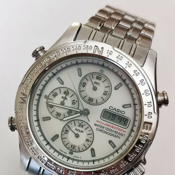 Vintage very rare 90s Casio MWA-800 chronograph module 1325v men’s quartz watch | WatchCharts ...