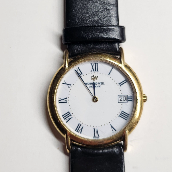 Mens vintage Raymond Weil watch untested sold as spares used black ...