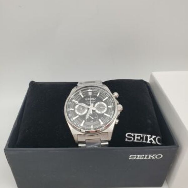 Seiko Men's Essentials Chronograph Quartz Black Dial Watch - SSB397P1 ...