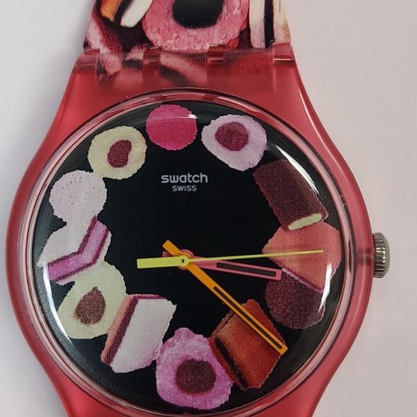 Ladies SWATCH Watch Licorice Allsorts New Battery | WatchCharts Marketplace