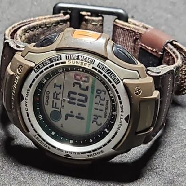 Casio Pathfinder Hunting Timer PAS-410B (2805) Quartz Watch Moonphase ...