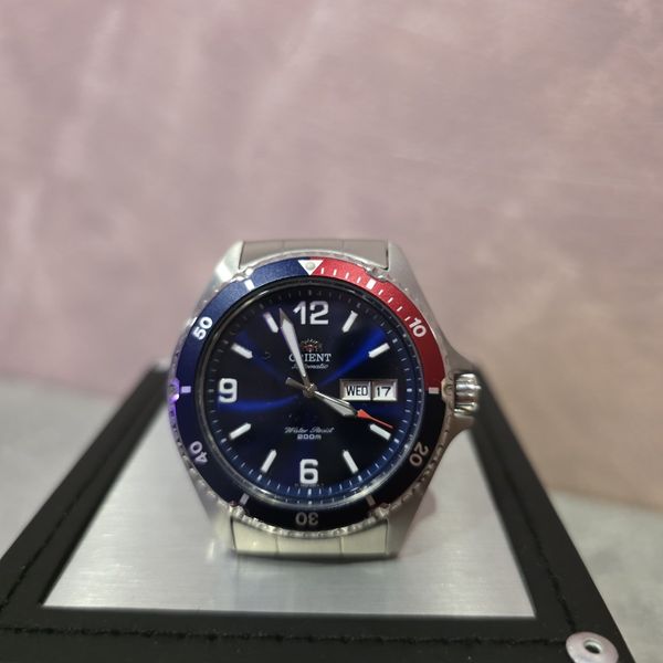 Orient Mako II Men's Automatic Dive Watch Blue Pepsi TAA02009D9 ...