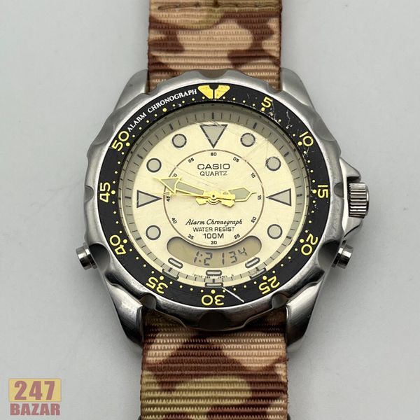 Vintage 1990s Casio AD-520 388 Analog Digital Quartz Mens Watch JAPAN H ...
