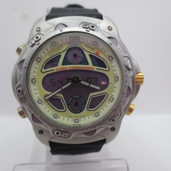 CITIZEN PROMASTER C400-E80320 ANA/DIGI ALARM CHRONOGRAPH SS QUARTZ MENS ...