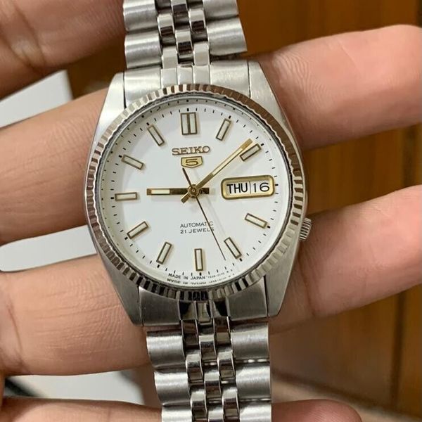 Vintage Seiko 5 Automatic SNXJ89 Mens Watch Day/Date Japan ...