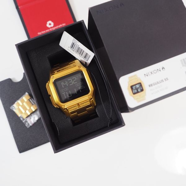 Nixon Regulus SS Watch All Gold Watch A1268-502-00 Fantastic Condition ...
