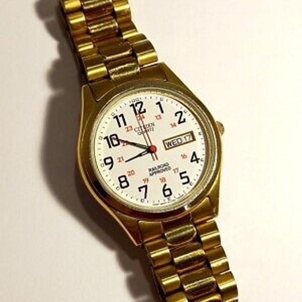 Citizen Wristwatch Railroad Approved, Vintage 1980s Quartz Date Watch ...