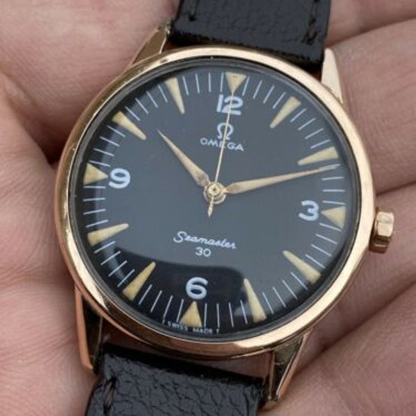 VINTAGE OMEGA SEAMASTER 30 CAL:286 BLACK DIAL MANUAL WIND GOLDCAP MAN'S ...